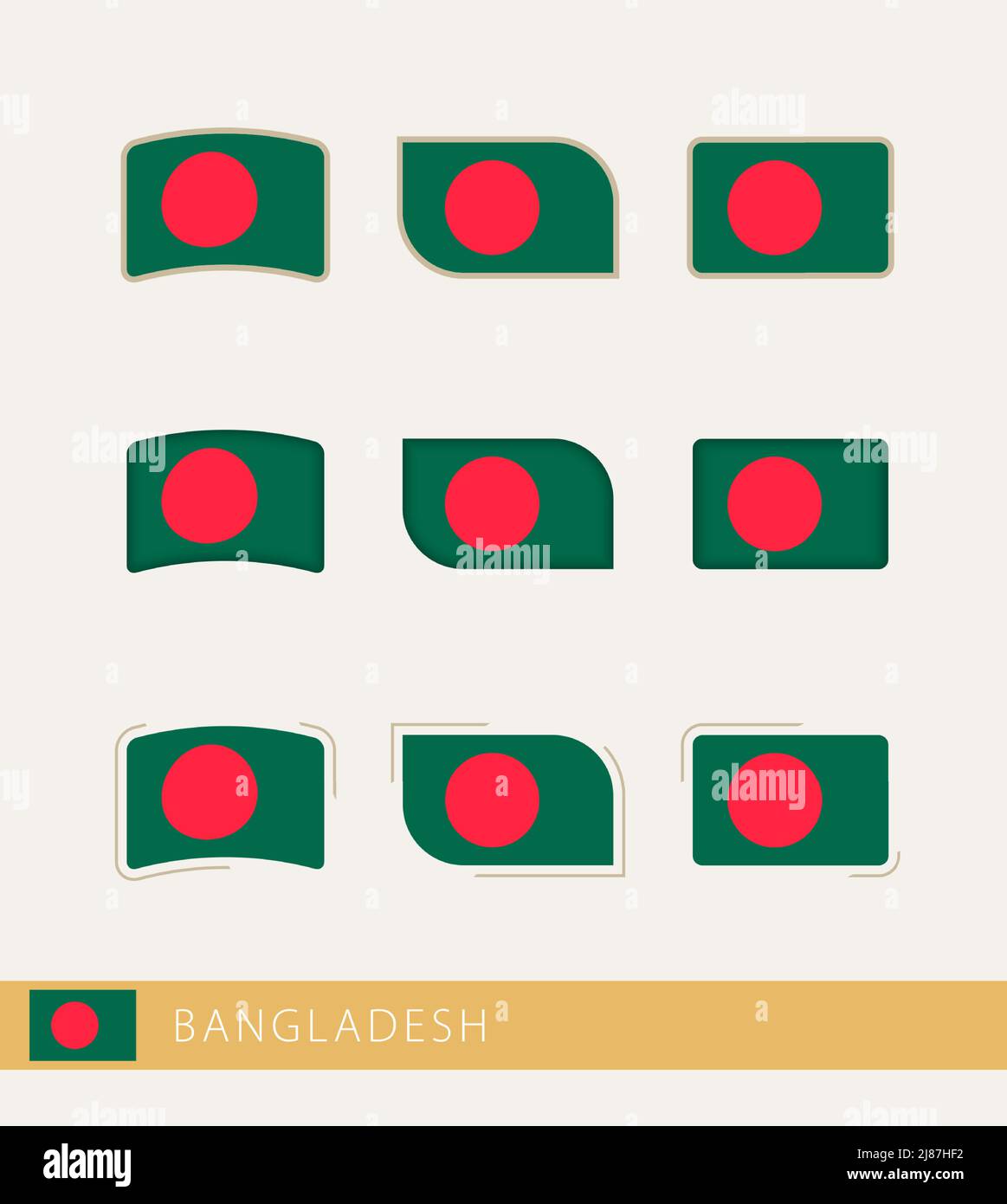 Vector flags of Bangladesh, collection of Bangladesh flags. Vector icon ...