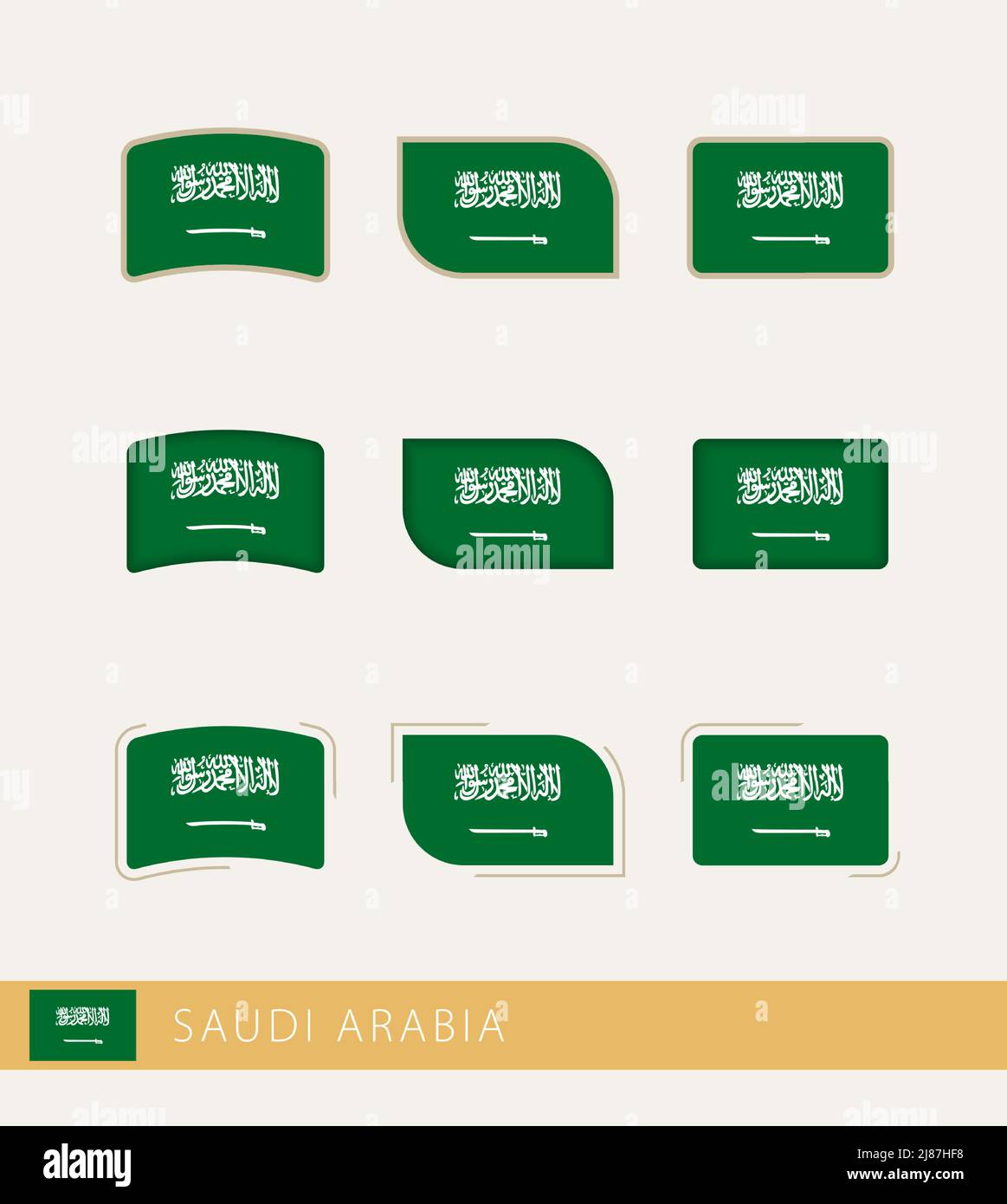 Vector flags of Saudi Arabia, collection of Saudi Arabia flags. Vector ...