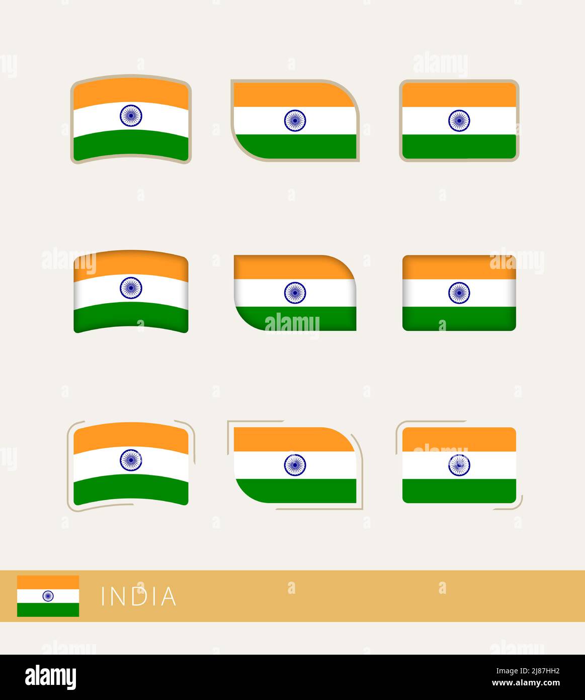 Vector flags of India, collection of India flags. Vector icon Stock ...