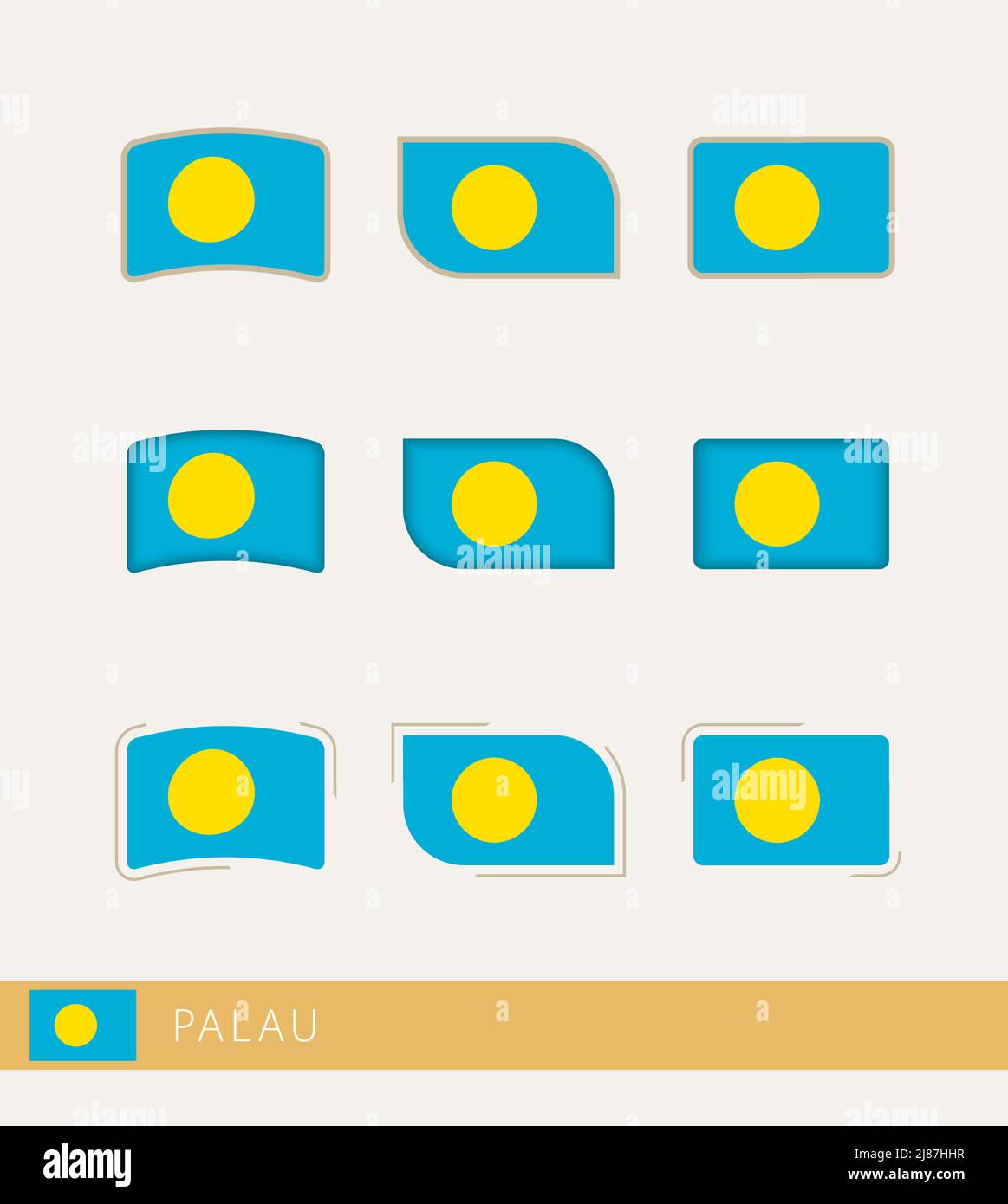 Vector flags of Palau, collection of Palau flags. Vector icon Stock Vector Image & Art - Alamy