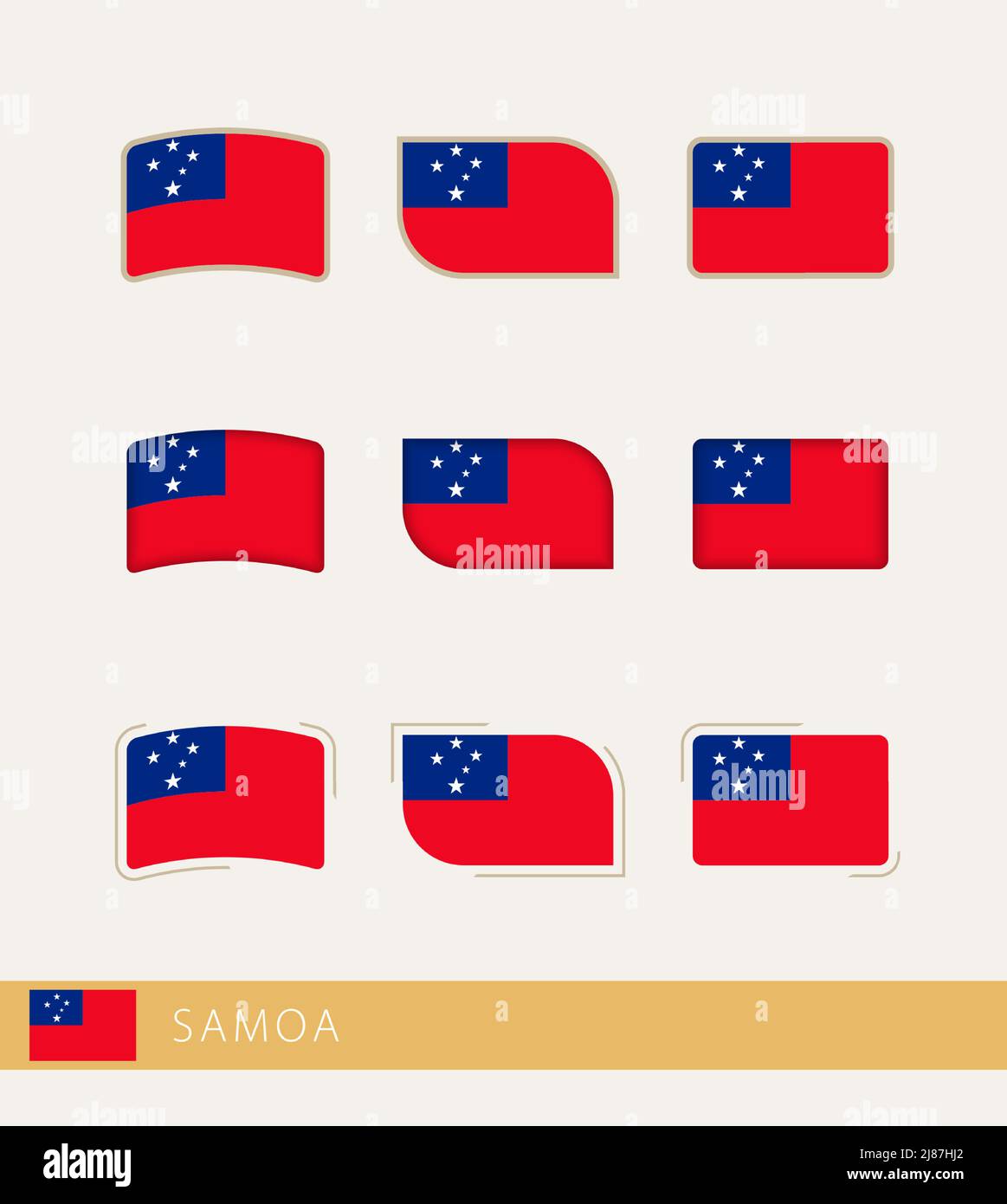 Vector flags of Samoa, collection of Samoa flags. Vector icon Stock ...