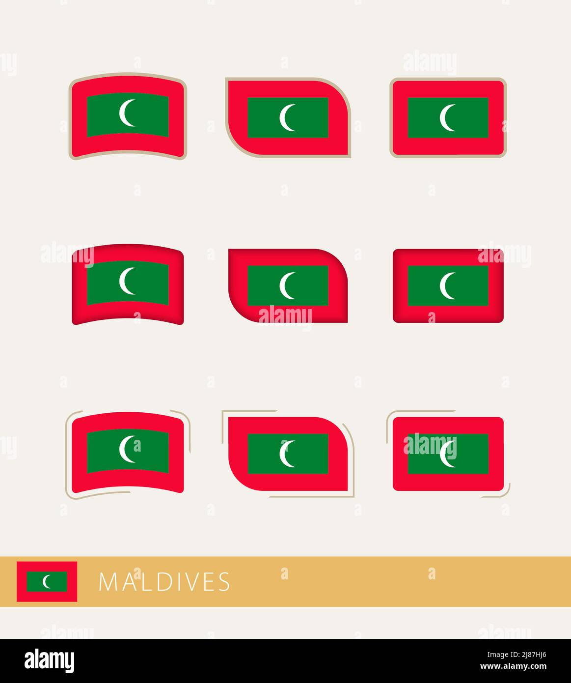 Vector flags of Maldives, collection of Maldives flags. Vector icon ...