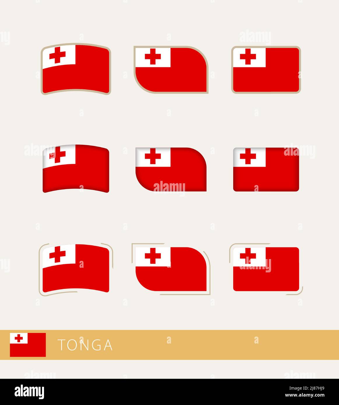 Vector flags of Tonga, collection of Tonga flags. Vector icon Stock ...