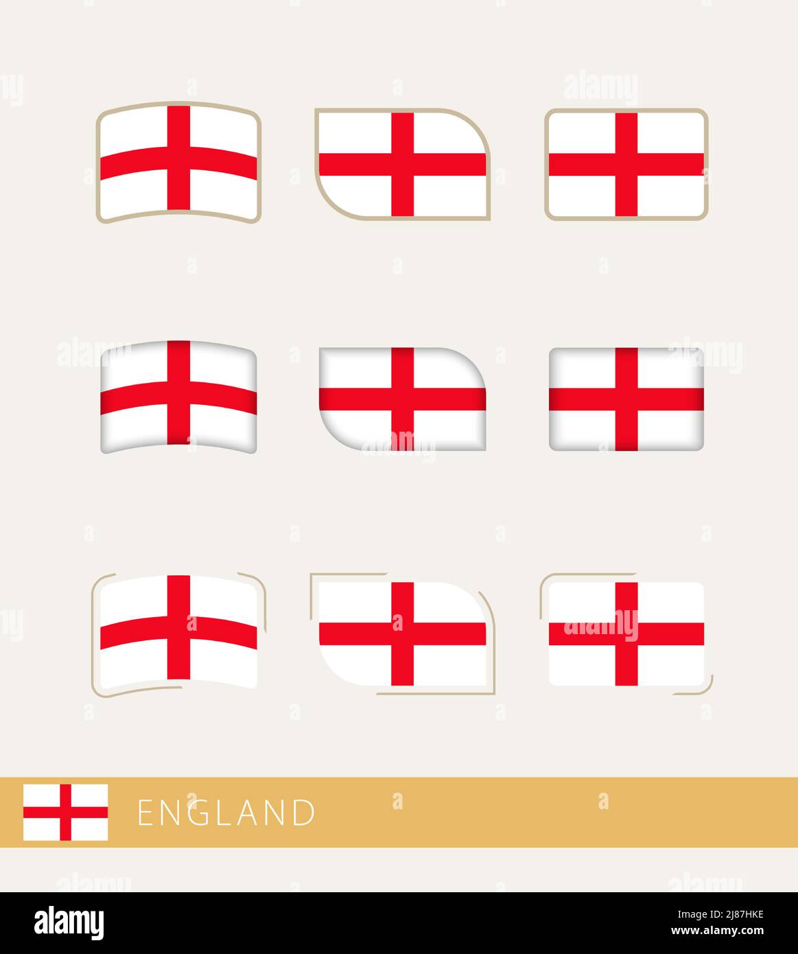 Vector flags of England, collection of England flags. Vector icon Stock ...