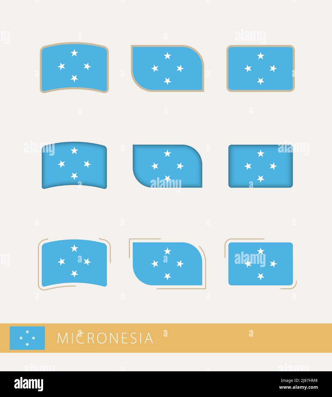 Vector flags of Micronesia, collection of Micronesia flags. Vector icon ...