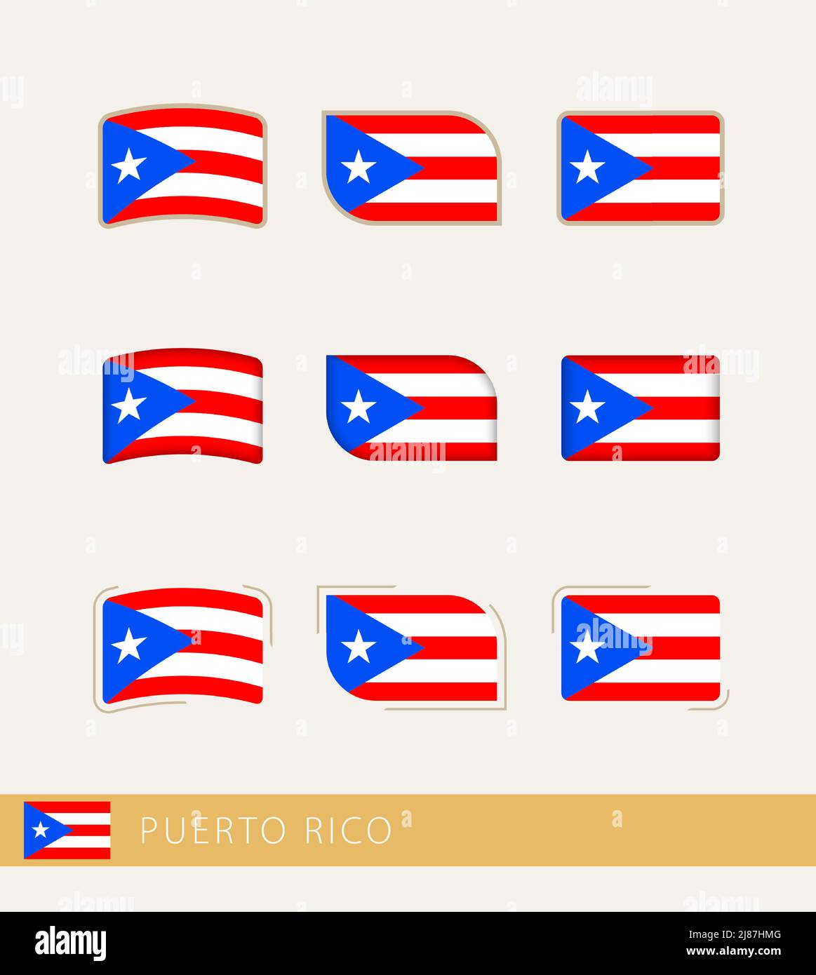 Vector flags of Puerto Rico, collection of Puerto Rico flags. Vector icon Stock Vector Image ...