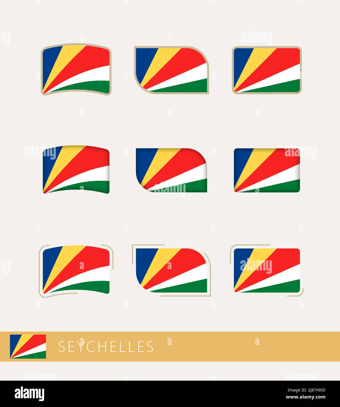 Vector flags of Seychelles, collection of Seychelles flags. Vector icon ...