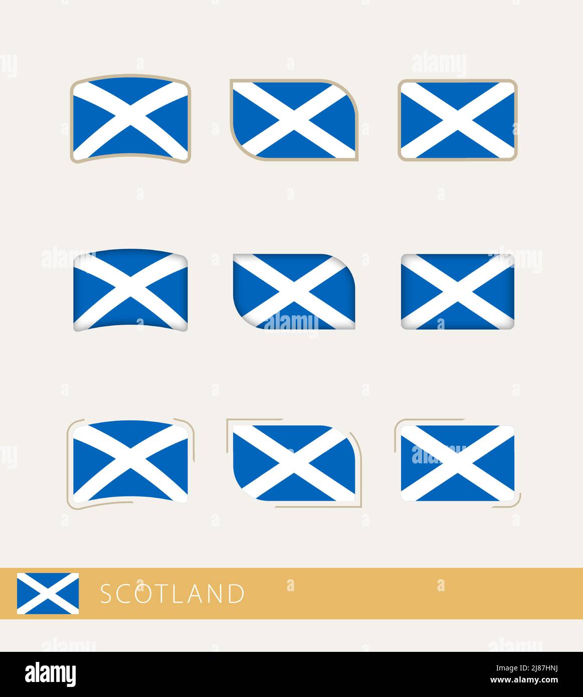 Vector flags of Scotland, collection of Scotland flags. Vector icon ...