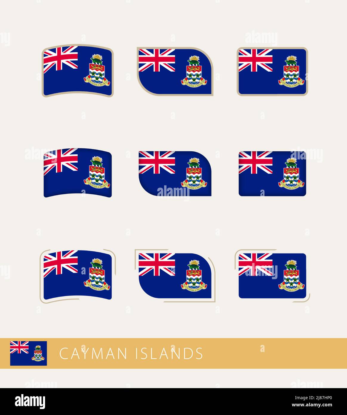 Vector flags of Cayman Islands, collection of Cayman Islands flags ...