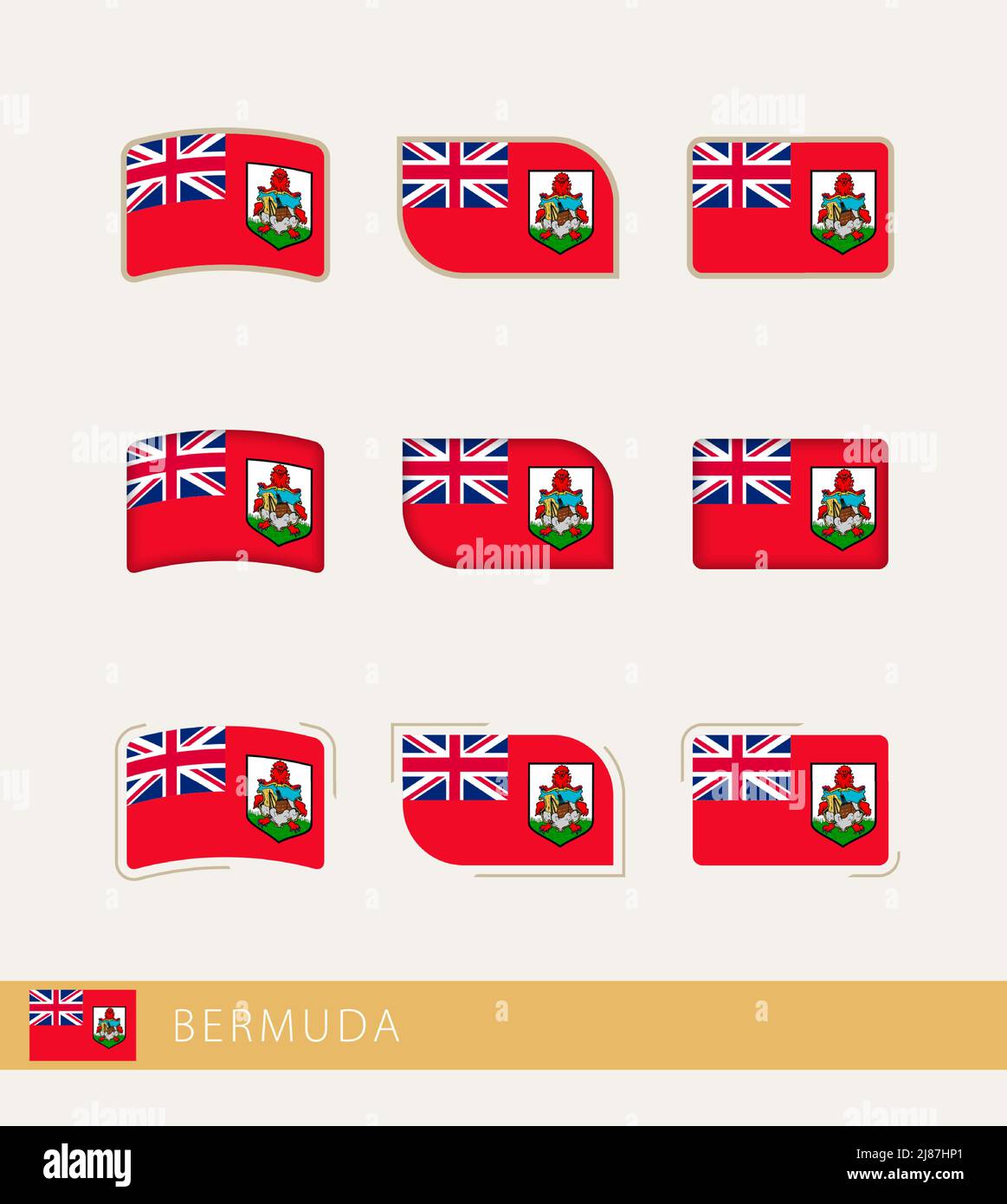 Vector flags of Bermuda, collection of Bermuda flags. Vector icon Stock ...