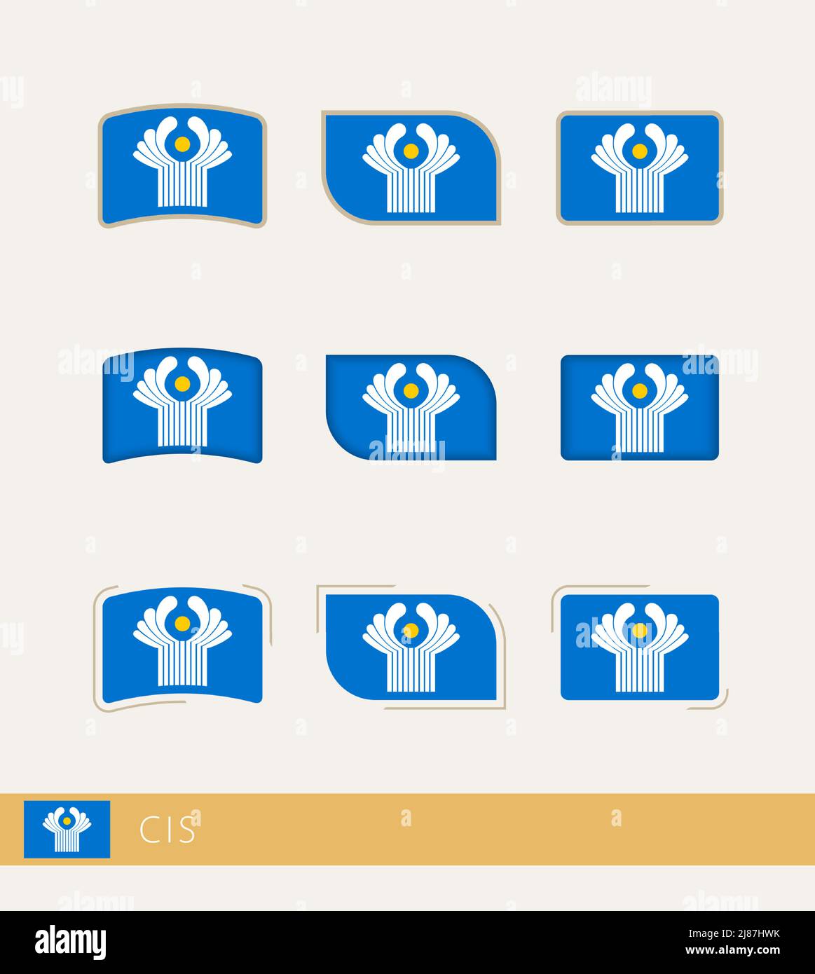 Vector flags of CIS, collection of CIS flags. Vector icon Stock Vector ...