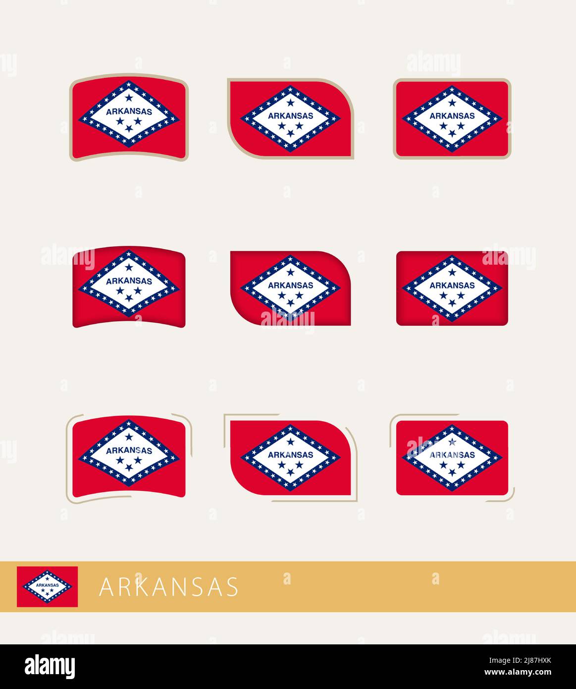 Vector flags of Arkansas, collection of Arkansas flags. Vector icon ...
