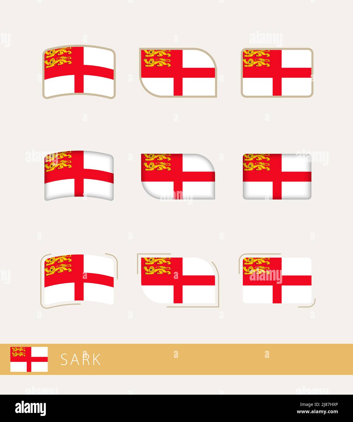 Vector flags of Sark, collection of Sark flags. Vector icon Stock ...