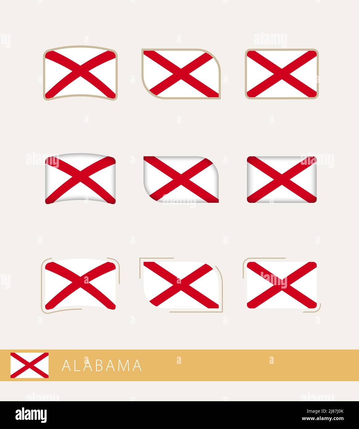 Vector flags of Alabama, collection of Alabama flags. Vector icon Stock ...