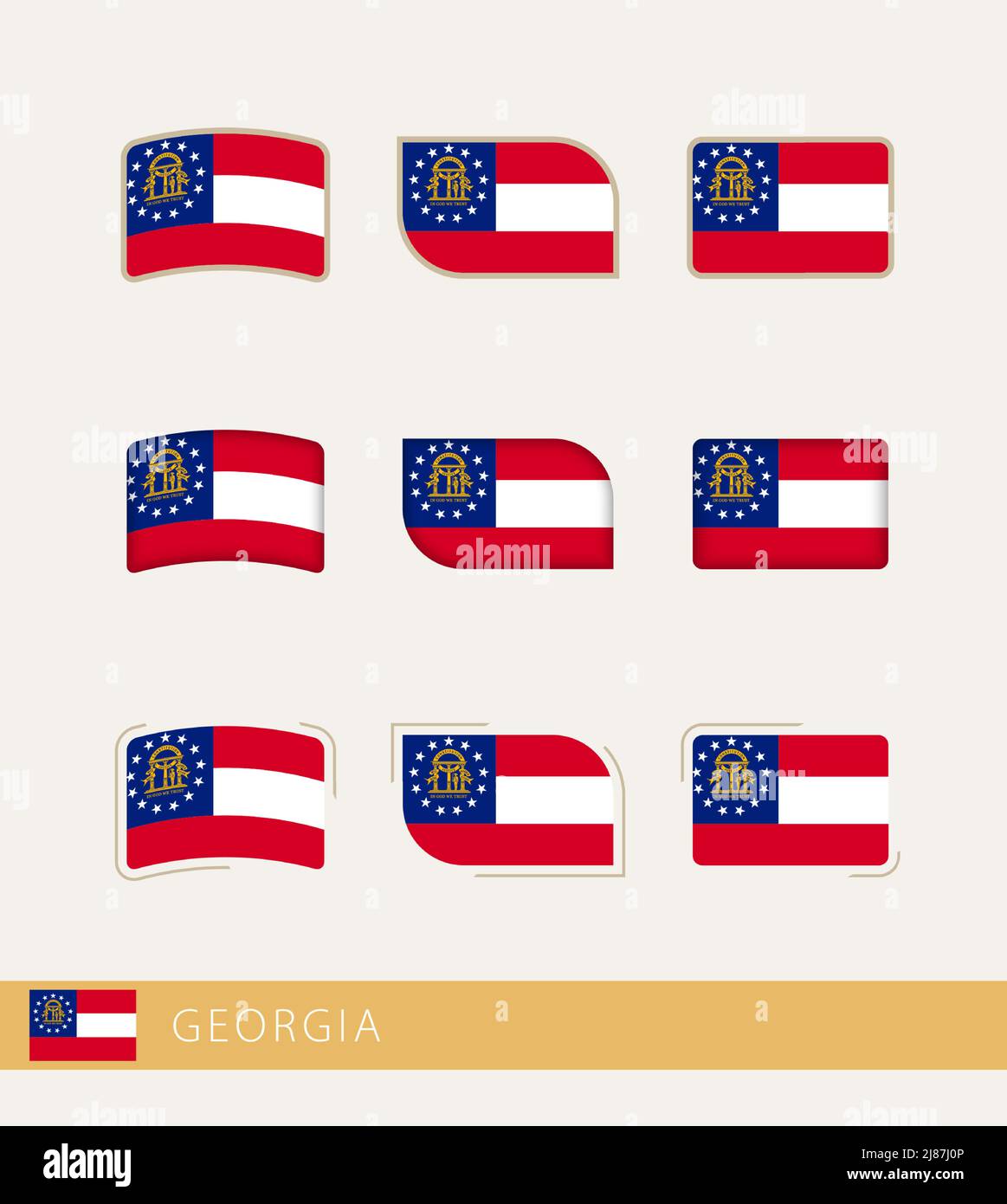 Vector flags of Georgia, collection of Georgia flags. Vector icon Stock ...