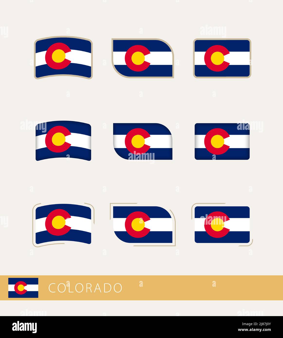 Vector flags of Colorado, collection of Colorado flags. Vector icon ...