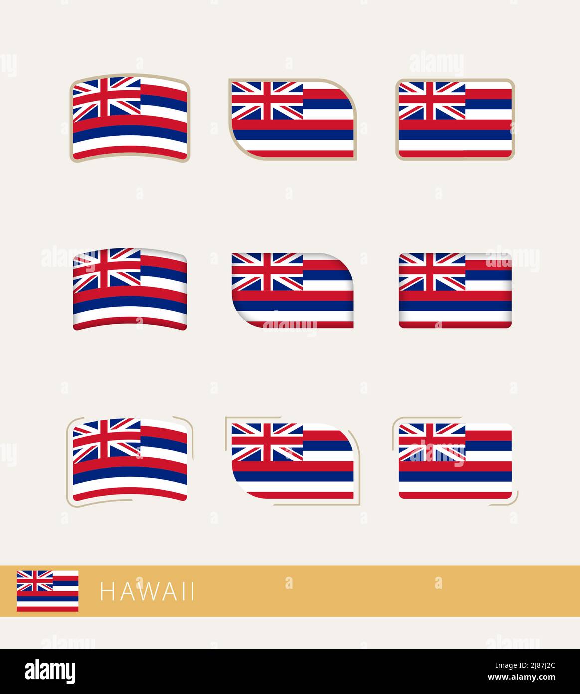 Vector flags of Hawaii, collection of Hawaii flags. Vector icon Stock ...