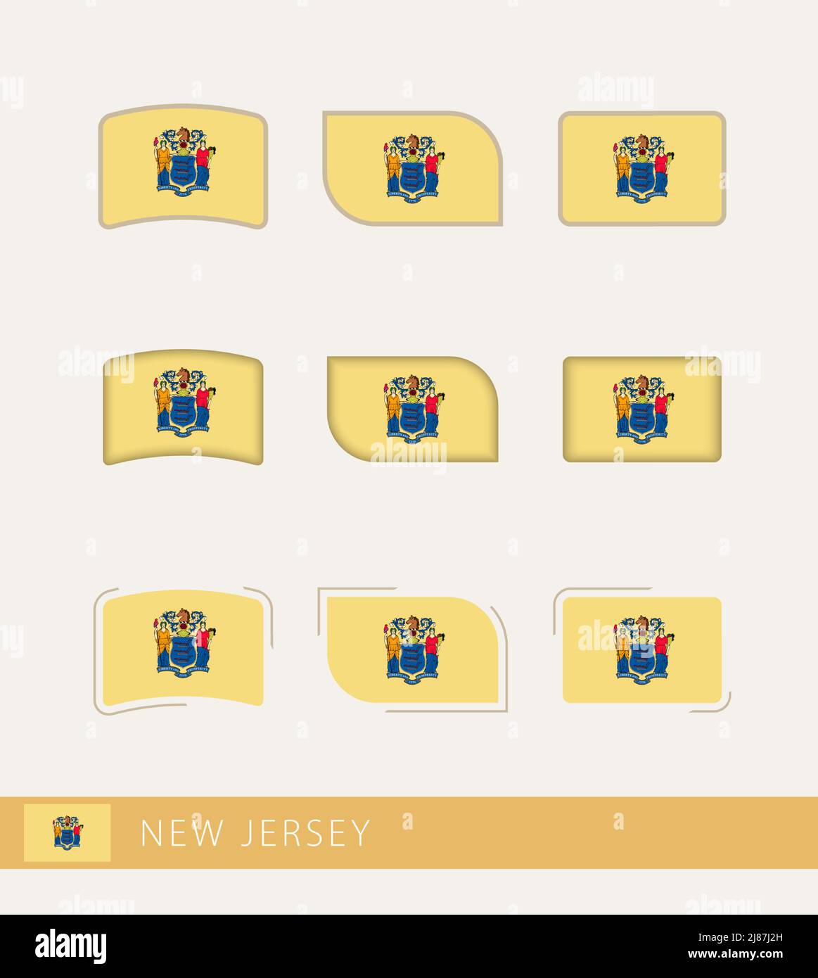 Vector flags of New Jersey, collection of New Jersey flags. Vector icon ...
