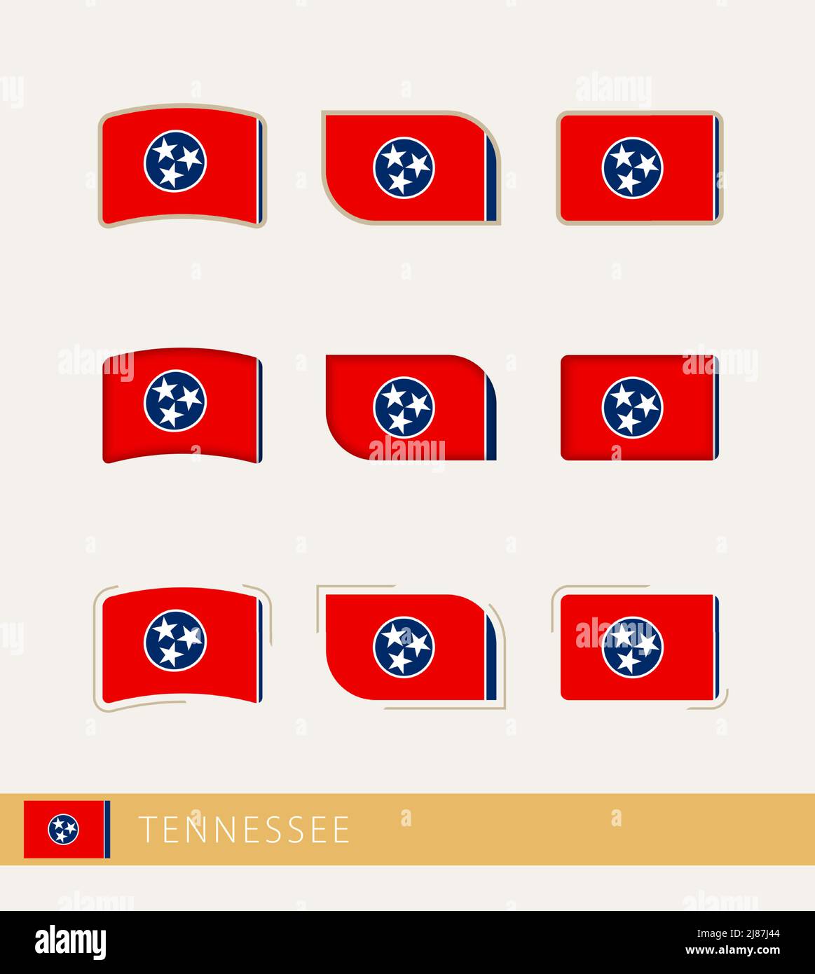 Vector flags of Tennessee, collection of Tennessee flags. Vector icon ...