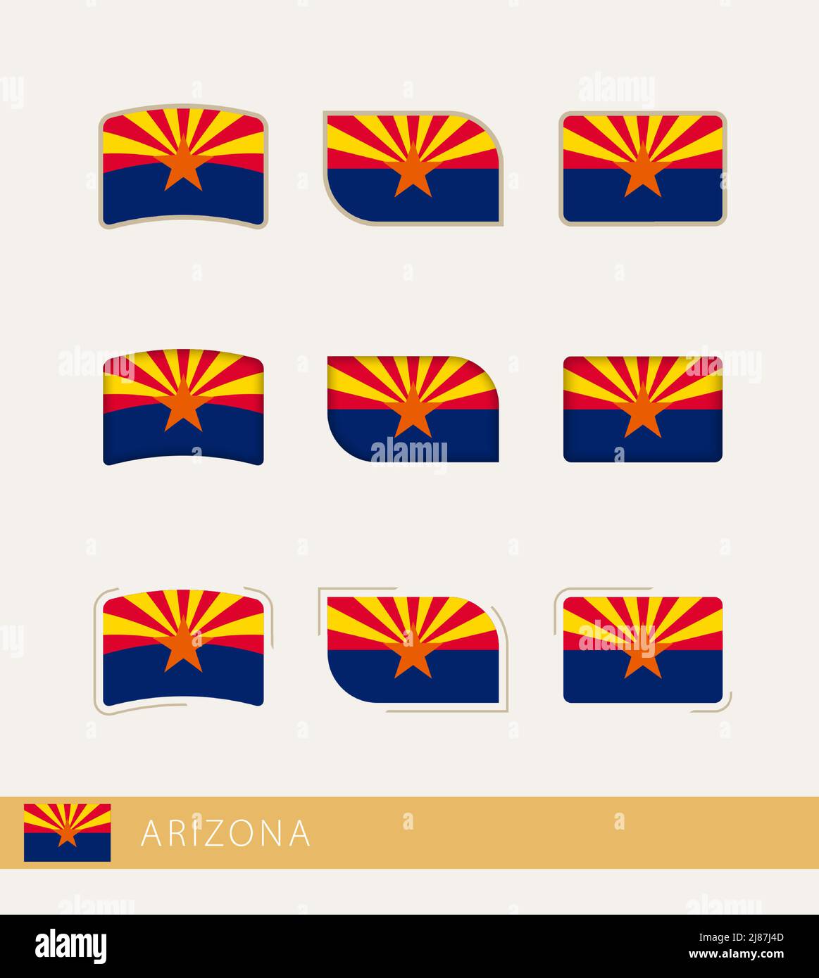 Vector flags of Arizona, collection of Arizona flags. Vector icon Stock ...