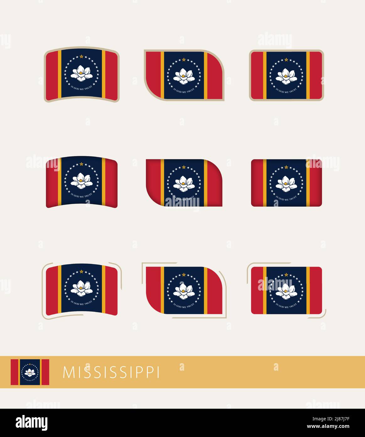 Vector flags of Mississippi, collection of Mississippi flags. Vector ...