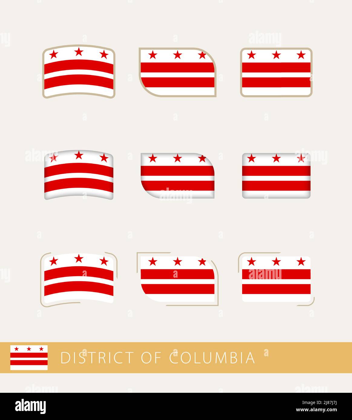 Vector flags of District of Columbia, collection of District of ...
