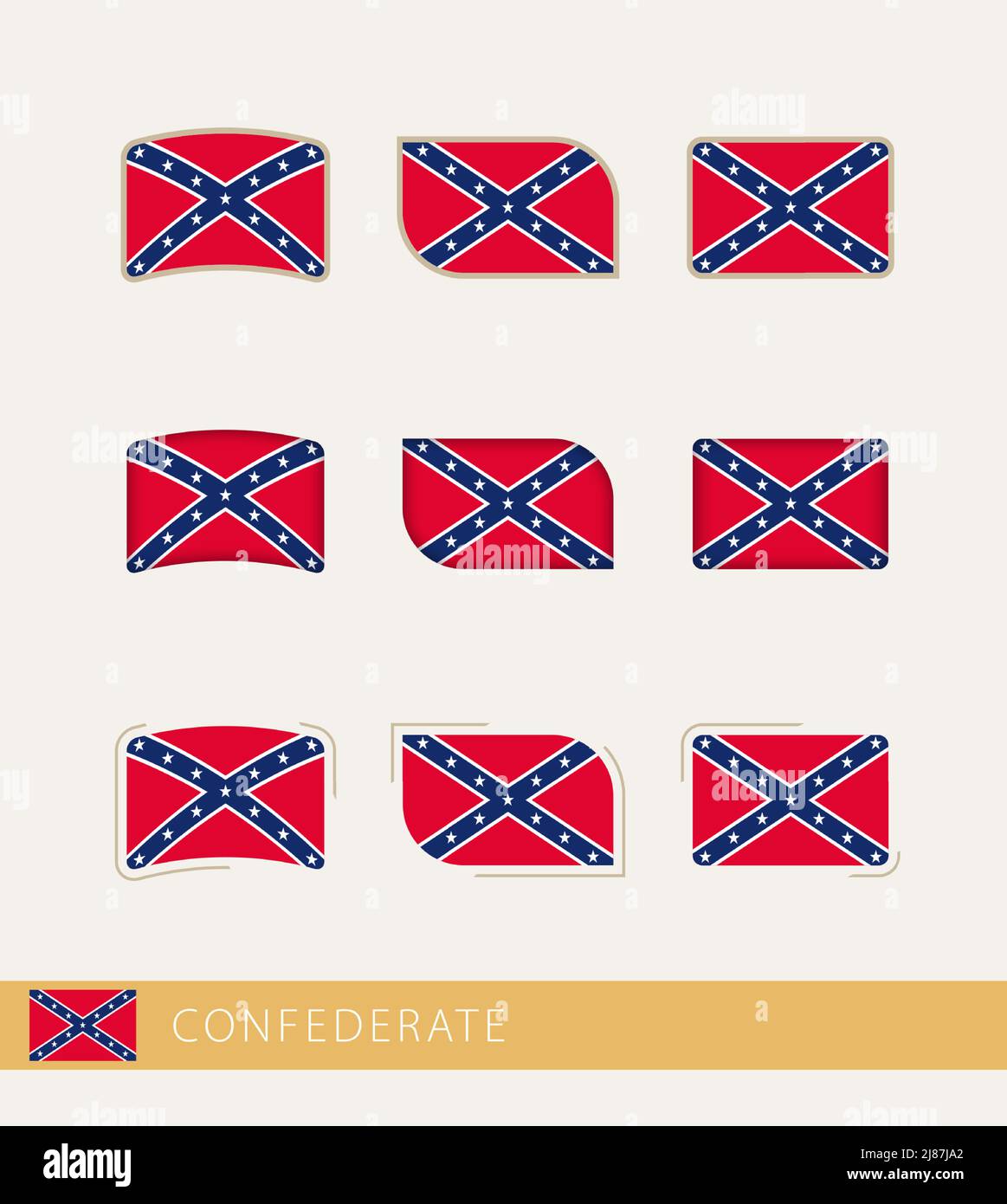 Vector flags of Confederate, collection of Confederate flags. Vector ...