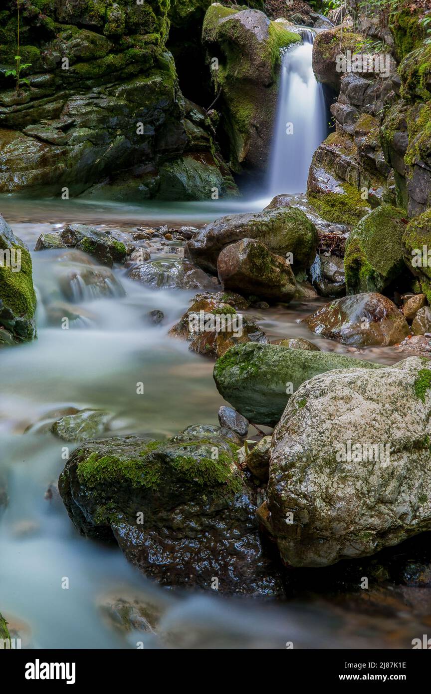 Water cascade of the thermal baths Stock Photo - Alamy