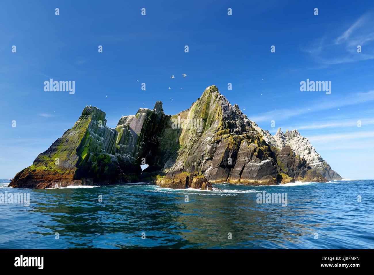Little Skellig Island, home to many various seabirds and the second ...