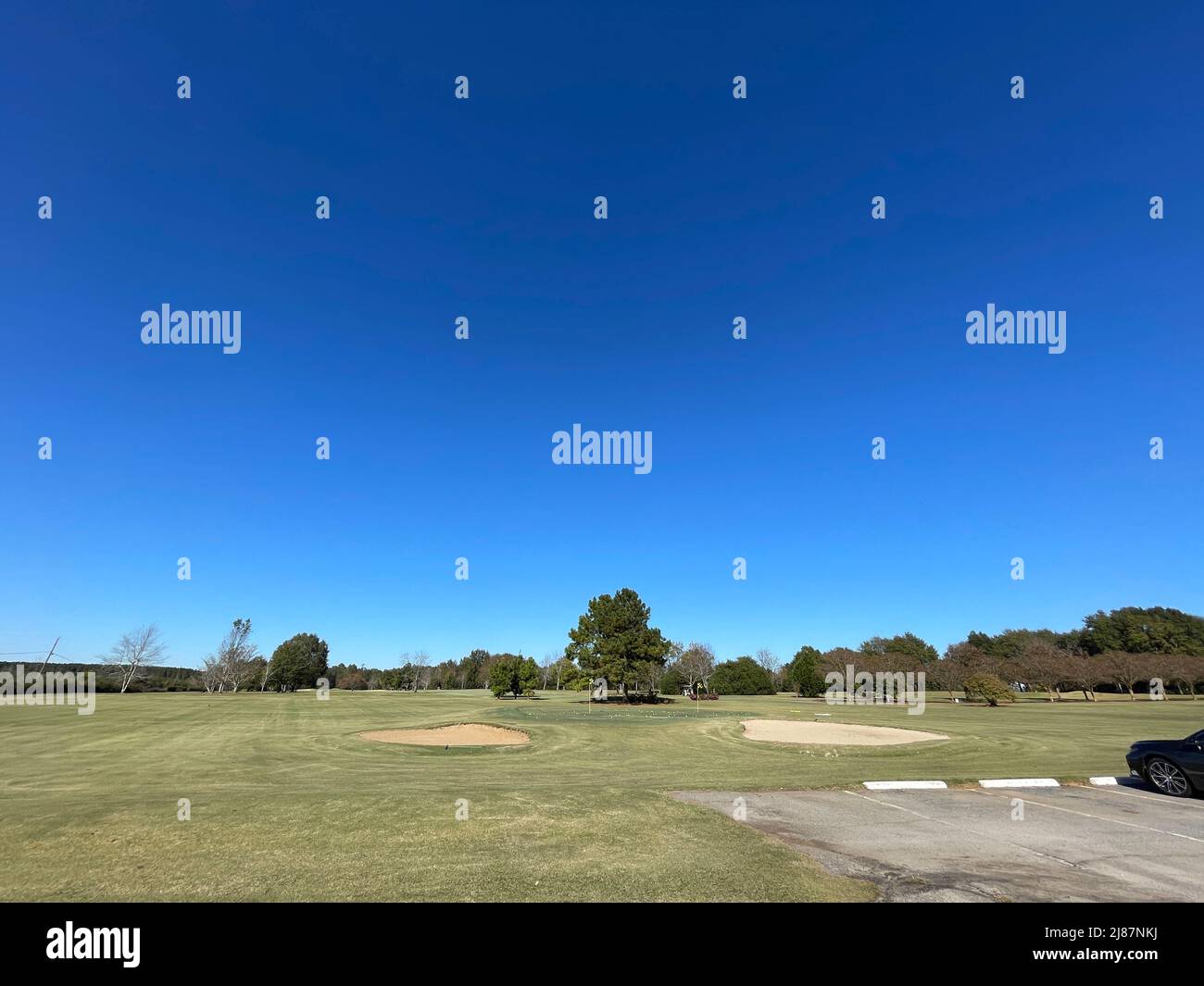 Burke County, Ga USA - 11 08 21: Fields Nature and clear blue sky and ...