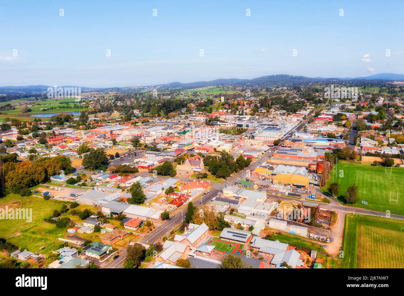 Aerial view retail park in hi-res stock photography and images - Alamy