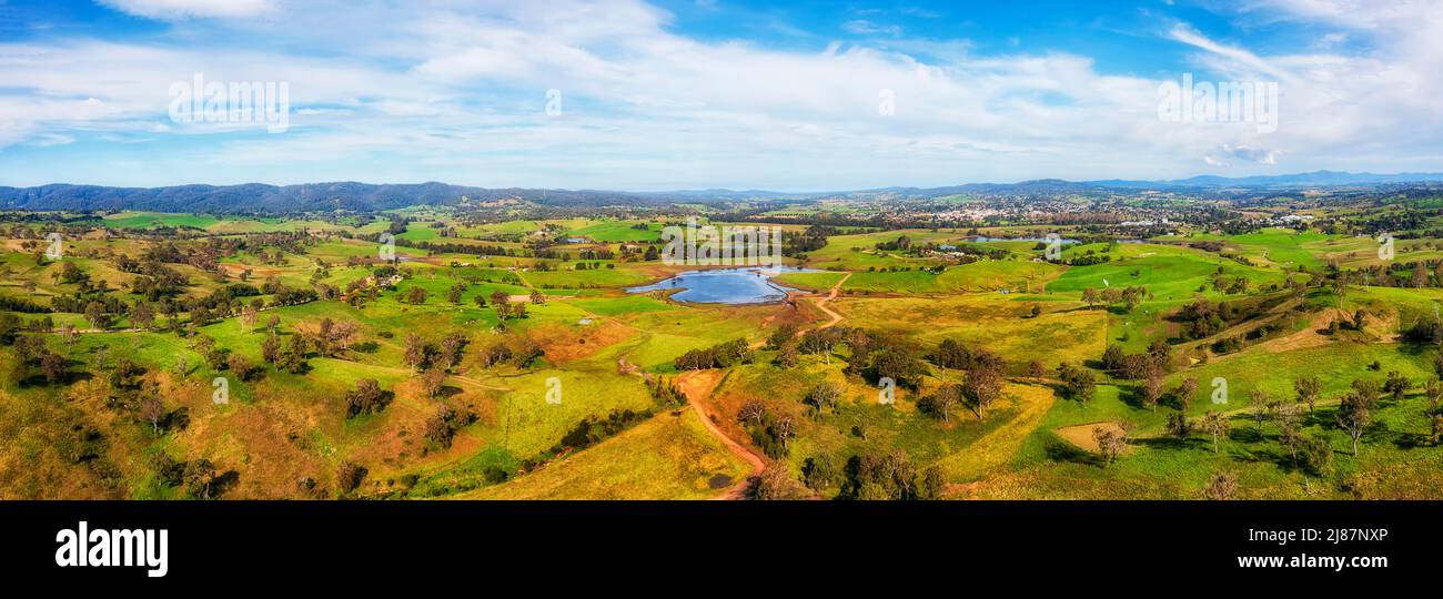 Green cultivated Bega valley on South coast of Australia - dairy milk ...