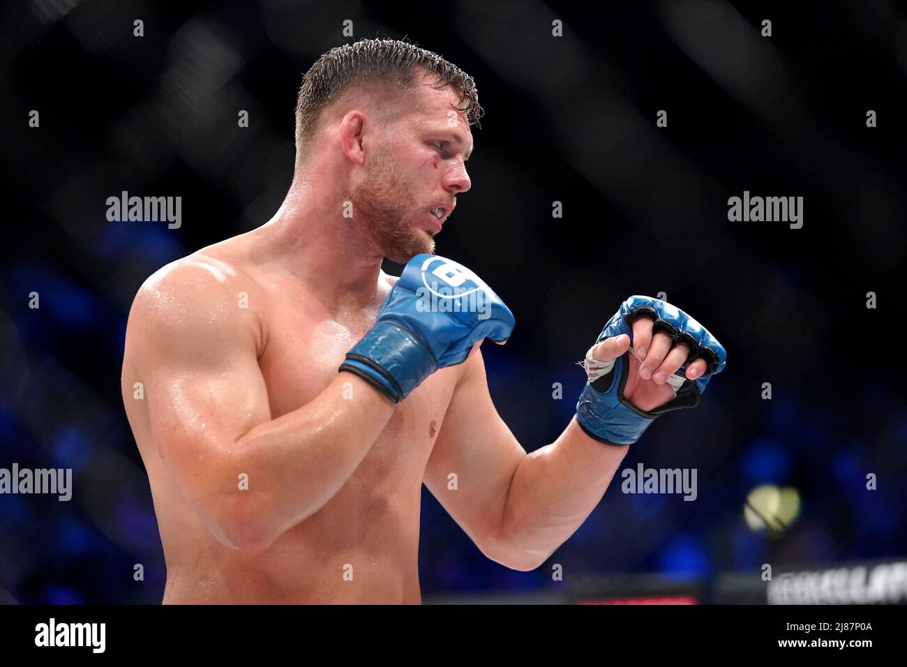 Logan Storley in action during the Welterweight Interim World Championship fight at the SSE ...