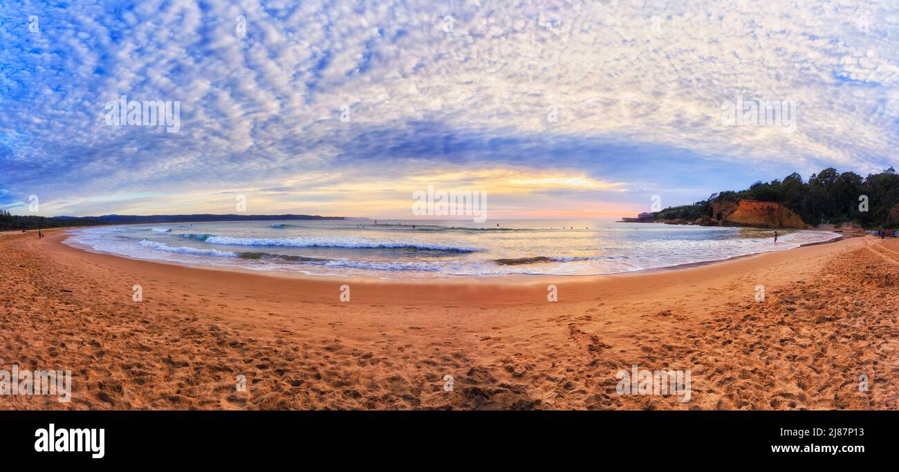 GOlden sands of Tathra beach on Sapphire coast of Australian pacific ...