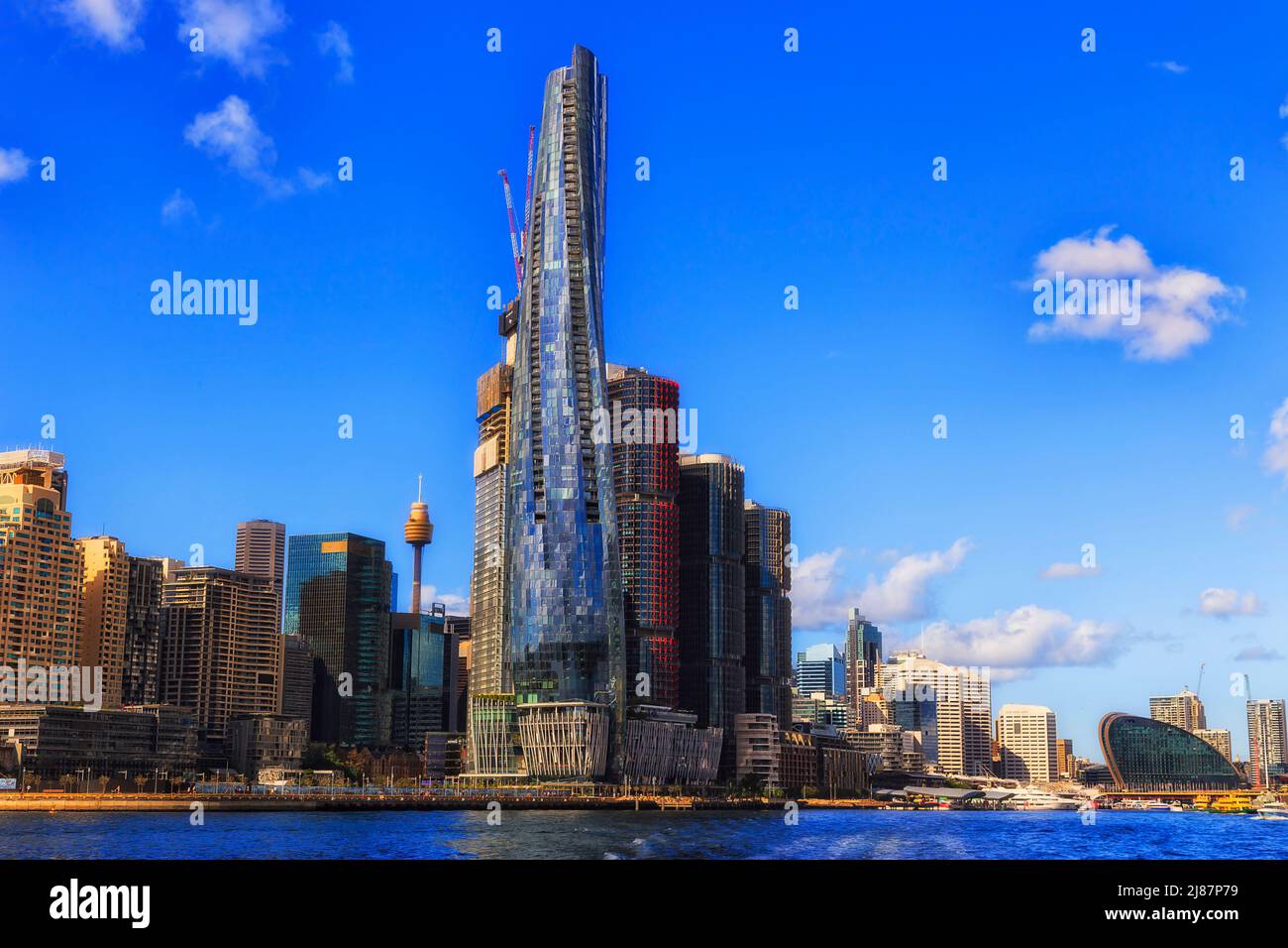 Sydney city CBD waterfront around Darling Harbour and Barangaroo modern ...