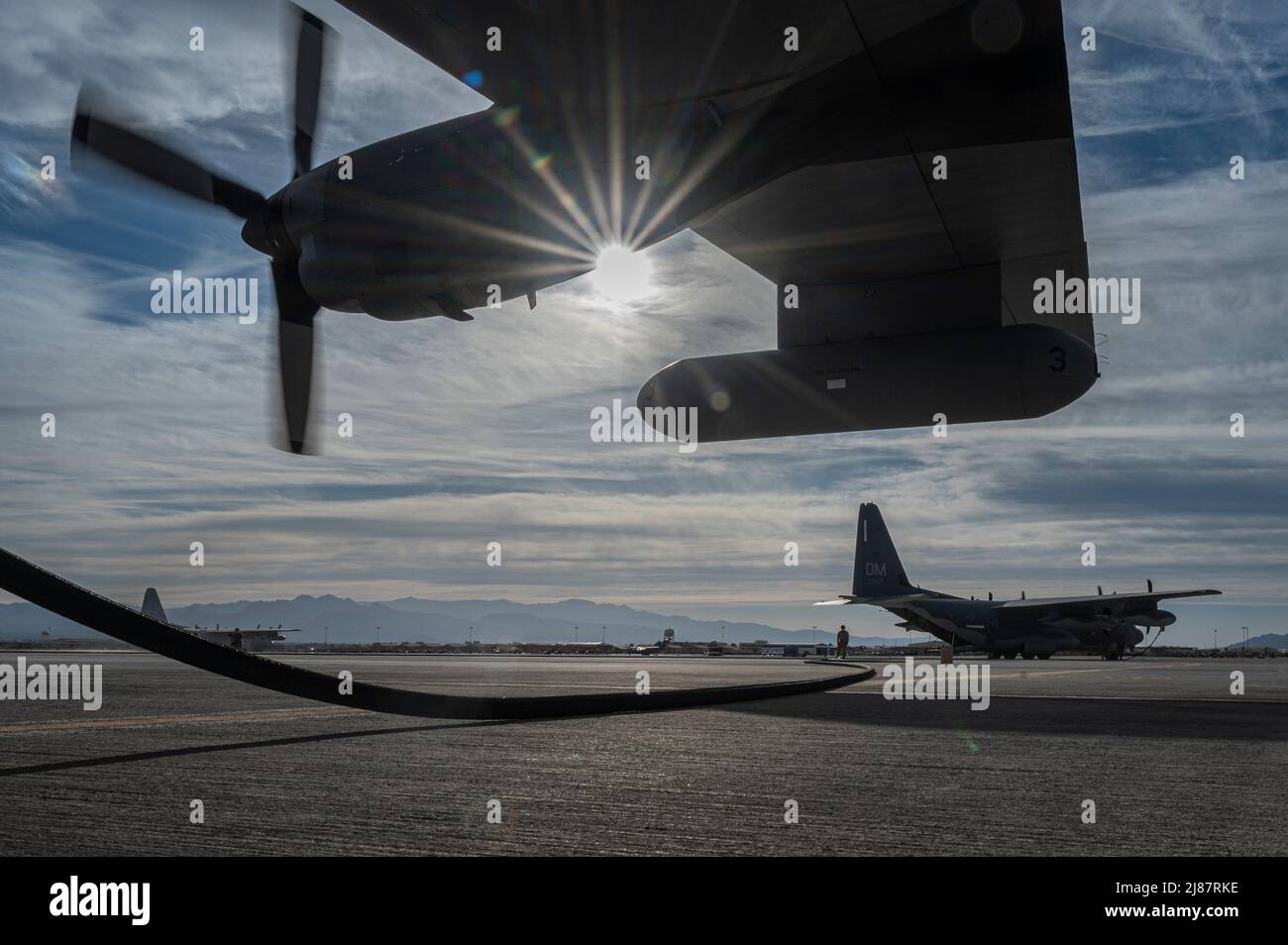 An EC-130H Compass Call aircraft assigned to Davis-Monthan Air Force ...