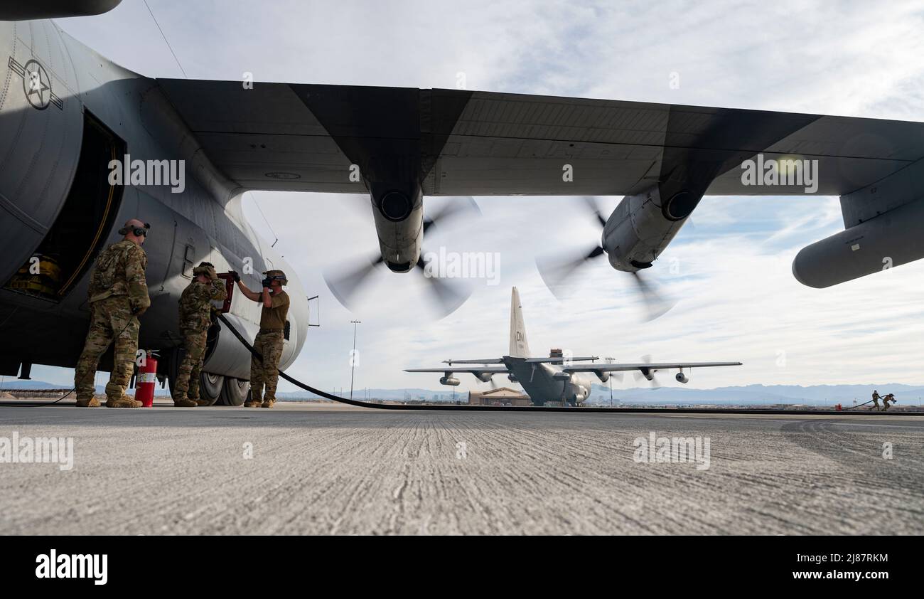 Two EC-130H Compass Call aircraft assigned to Davis-Monthan Air Force ...