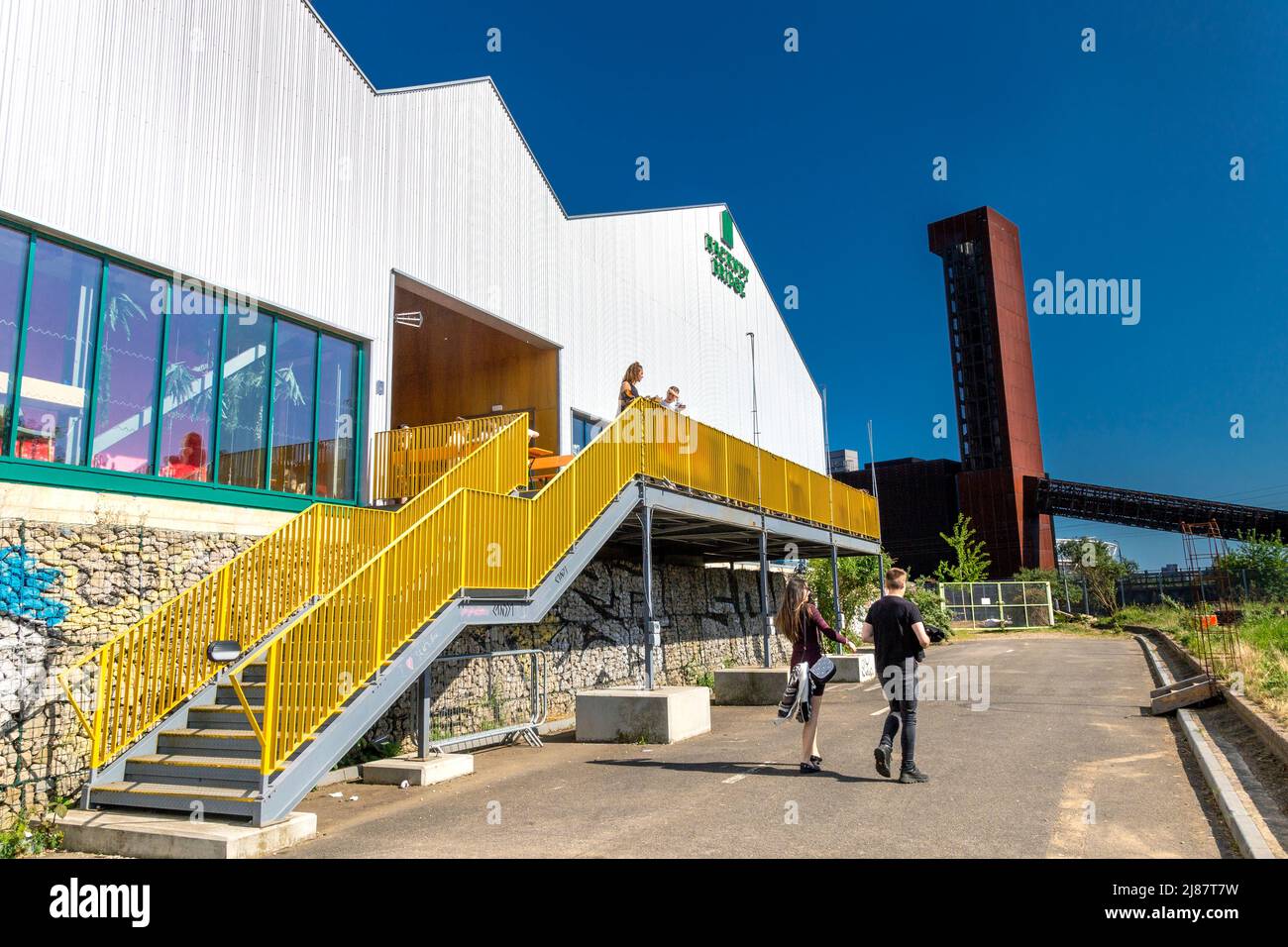 Hackney Bridge co-working space, retail complex and street food market, Hackney, London, UK ...