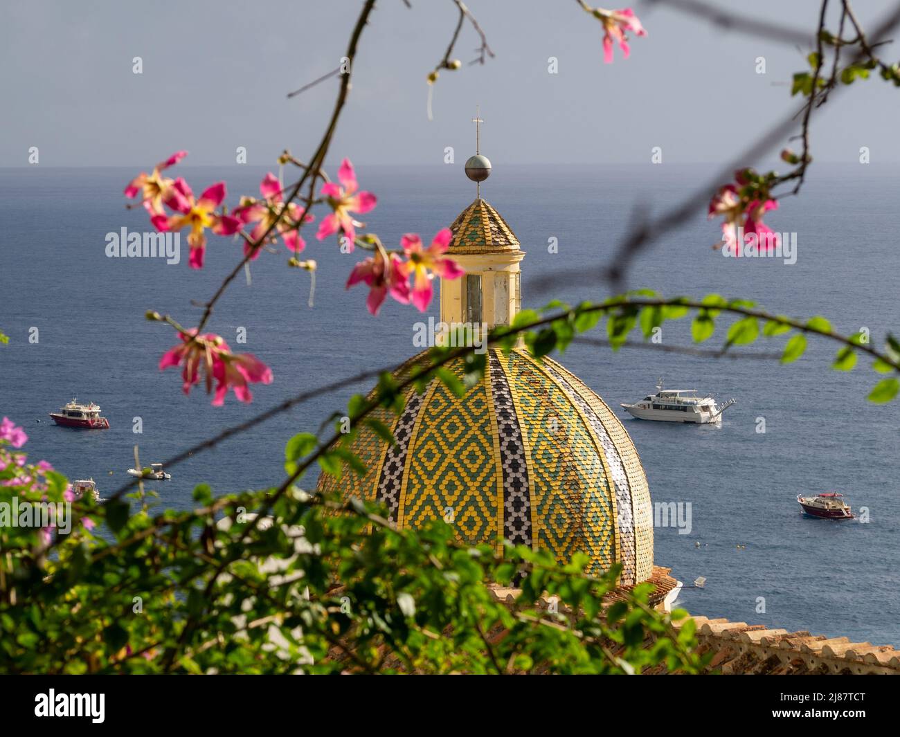 Majolica tiles covered dome of the Church of Our Lady of the Assumption ...
