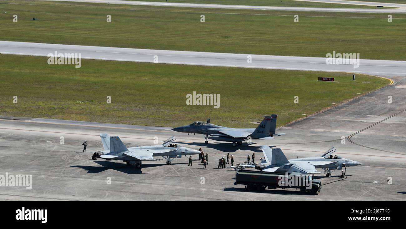 A U.S. Air Force F-15C Eagle assigned to the 131st Fighter Squadron ...