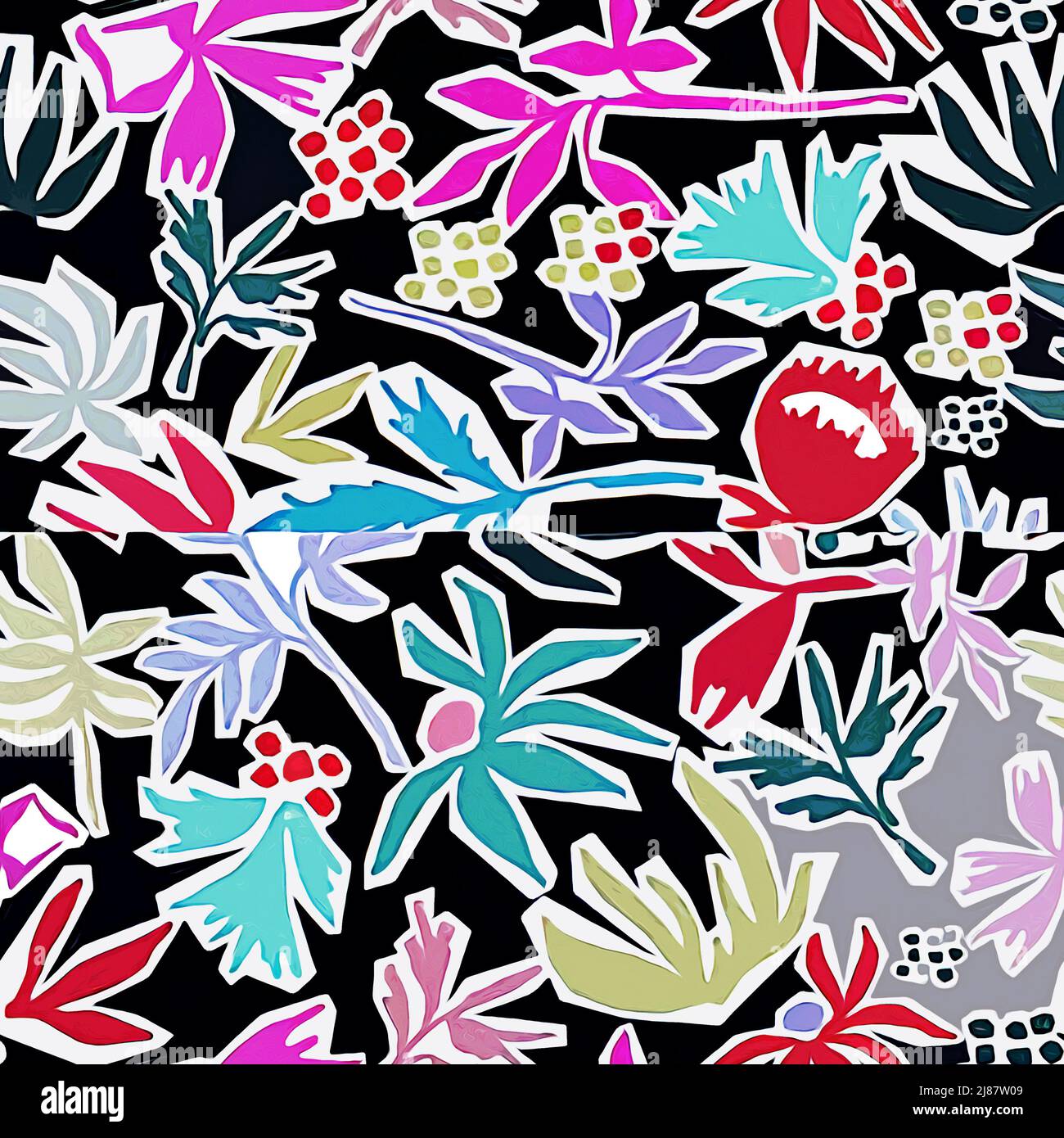 Textile and wallpaper patterns. A printable digital illustration work ...