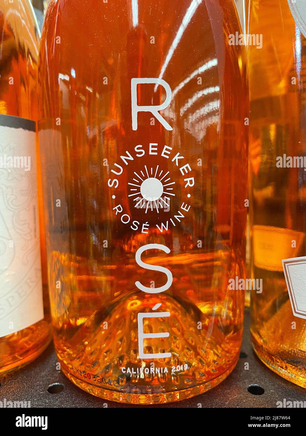 Grovetown, Ga USA - 12 15 21: Wine on a retail store shelf Rose brand ...
