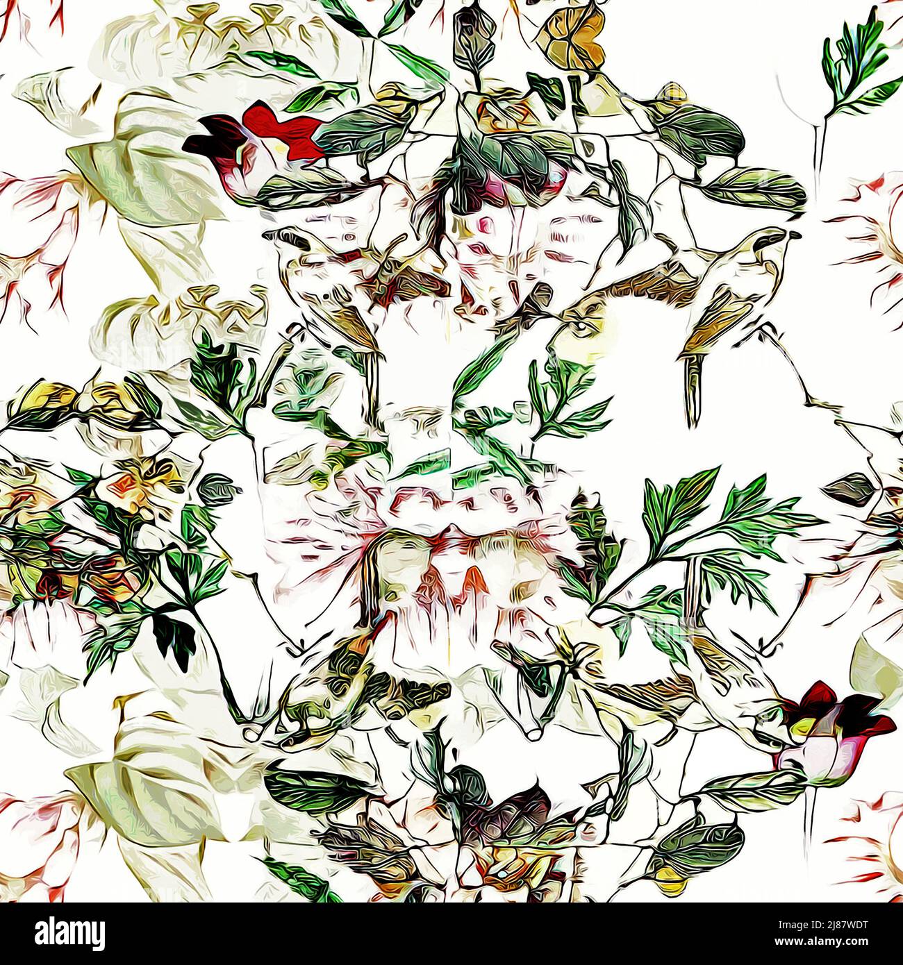 Textile and wallpaper patterns. A printable digital illustration work ...