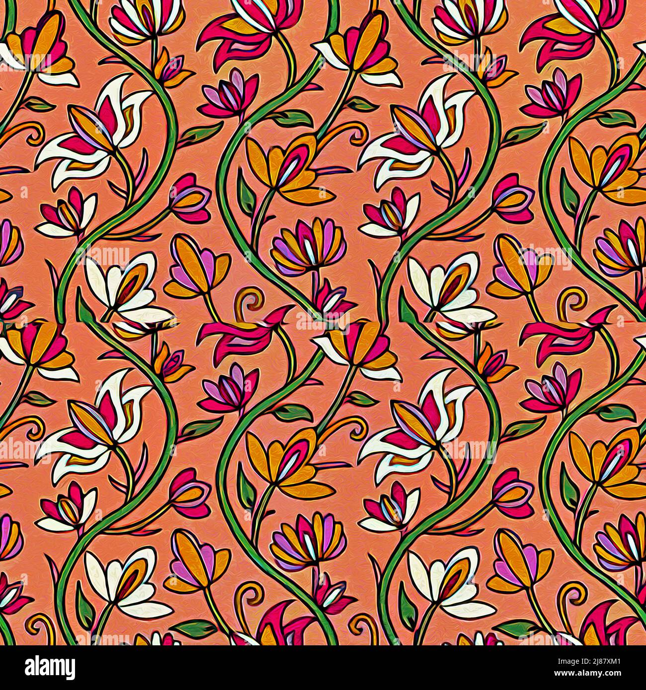 Textile and wallpaper patterns. A printable digital illustration work ...