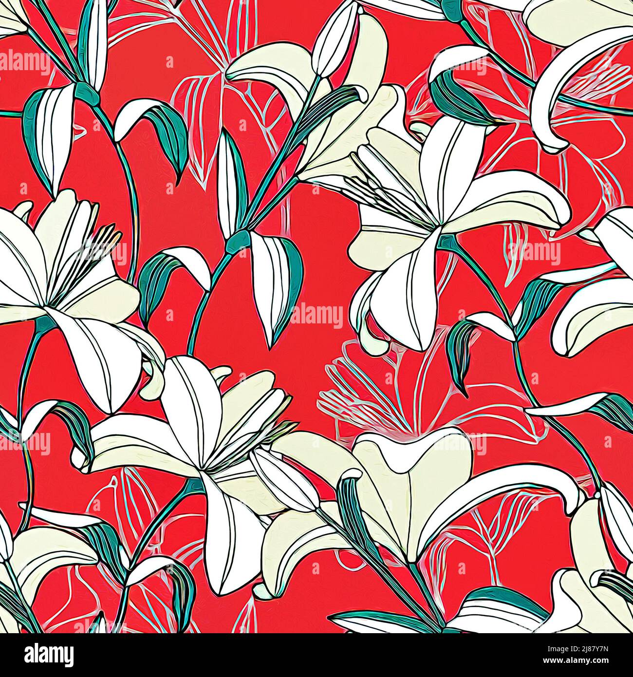 Textile and wallpaper patterns. A printable digital illustration work ...