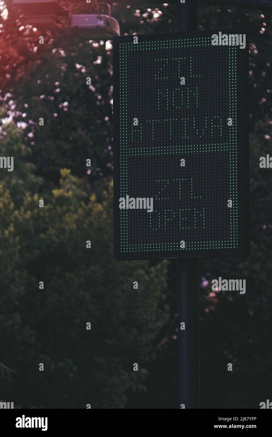 Ztl open sign, concept of restricted traffic zone Stock Photo - Alamy