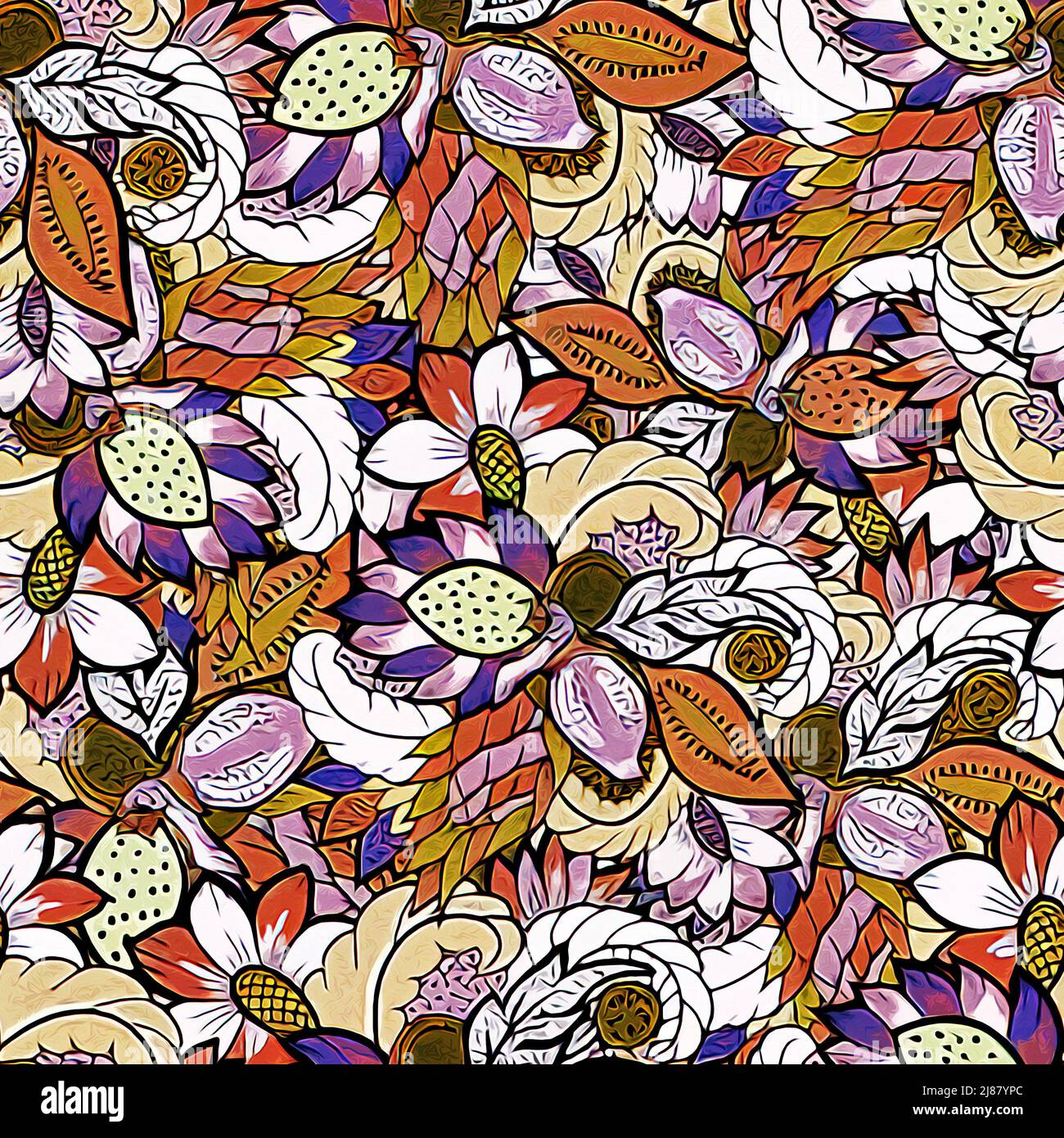 Textile and wallpaper patterns. A printable digital illustration work ...