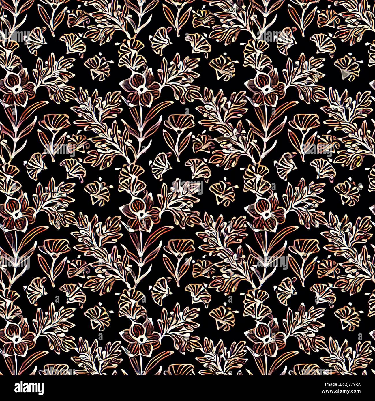 Textile and wallpaper patterns. A printable digital illustration work ...