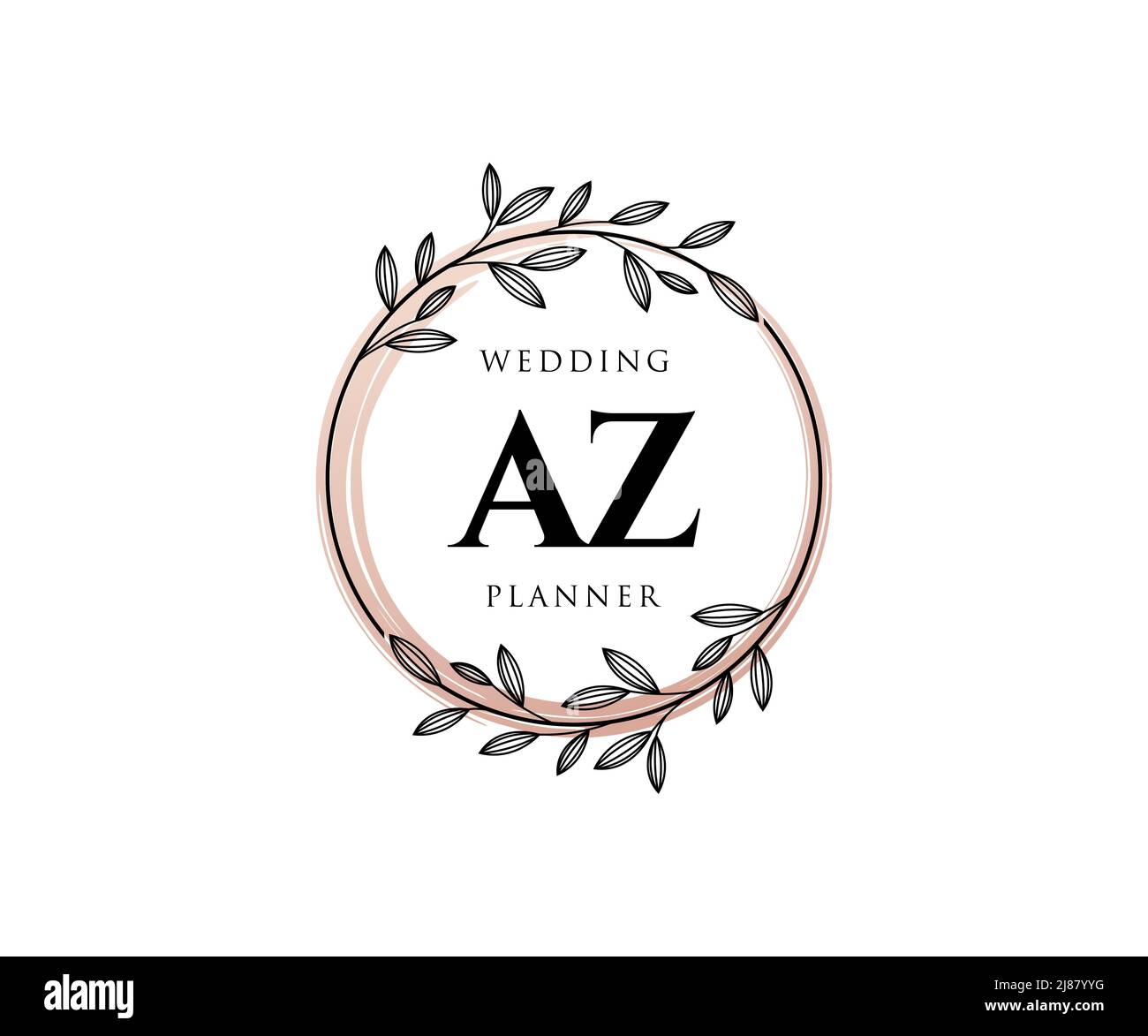 AZ Initials letter Wedding monogram logos collection, hand drawn modern ...