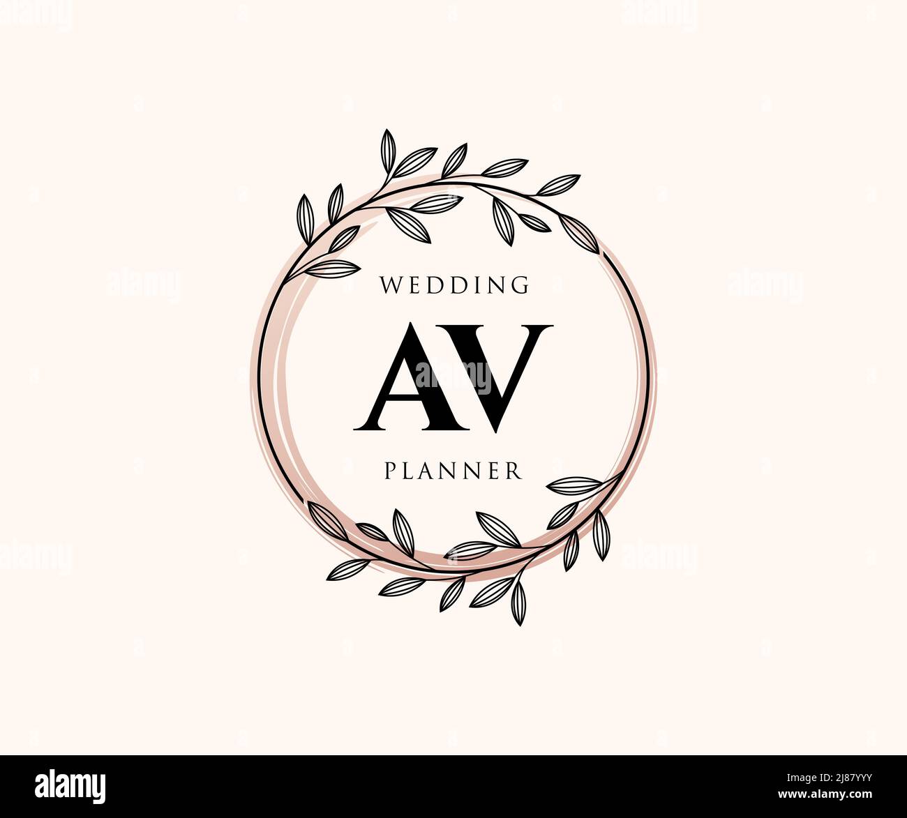 AV Initials letter Wedding monogram logos collection, hand drawn modern ...
